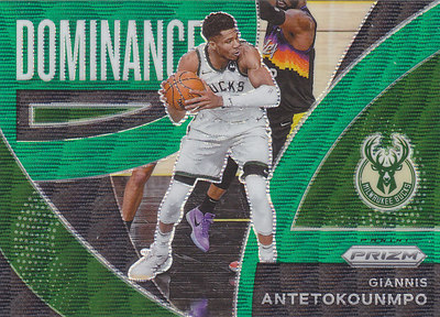 NBA球星卡panini2122Prizm统治特卡绿波纹折#12字母哥