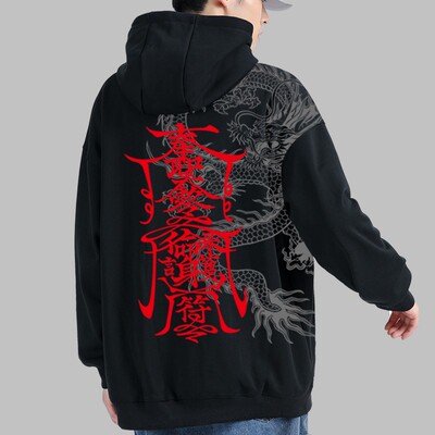 个性连帽卫衣胖子复古