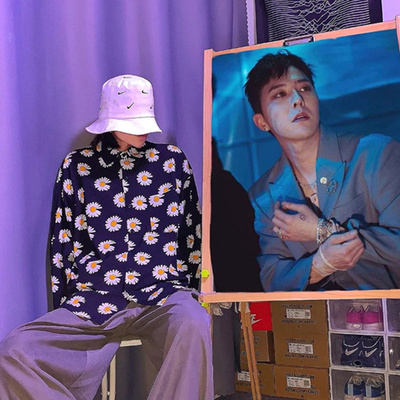 网红权志龙满身小雏菊日韩衬衫