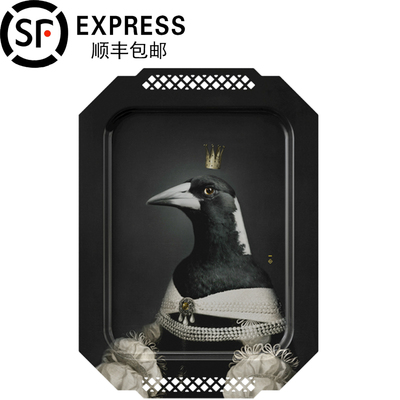 法国鸽子肖像托盘复古墙面装饰