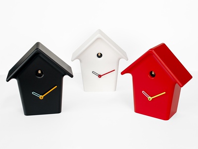 意大利Progetti咕咕钟彩色Mochi Mochi布谷鸟钟表挂钟家居创意