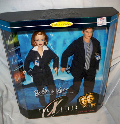 发 Barbie Ken The X Files Mulder Scully 1998 X档案芭比娃娃