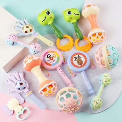 手摇铃婴儿玩具0-1岁益智沙锤拨浪鼓新生儿早教3个月宝宝抓握训练