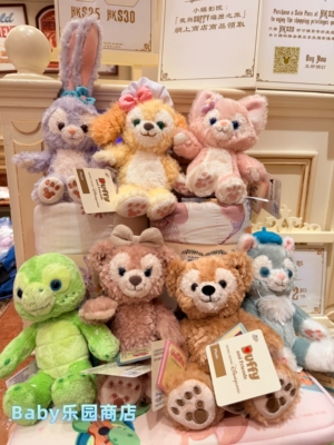 香港迪士尼 玲娜贝儿可琦安星黛露达菲雪莉玫毛公仔sss 玩偶毛绒