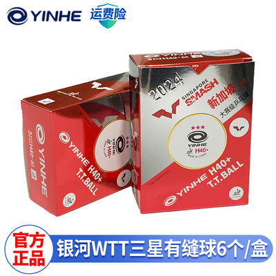 银河WTT有缝3星乒乓球6个装