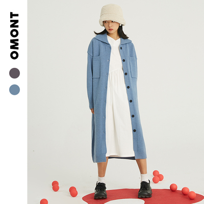 omont蛋挞家毛衣连衣裙长款针织