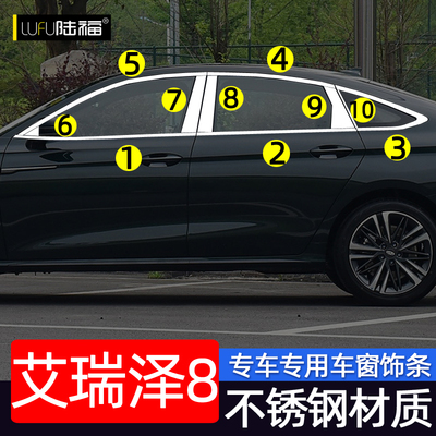奇瑞艾瑞泽8不锈钢车窗饰条