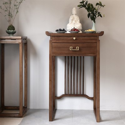 速发新中式供桌神仙供台香菩黑用桃实木家胡佛龛立柜案萨财神观音