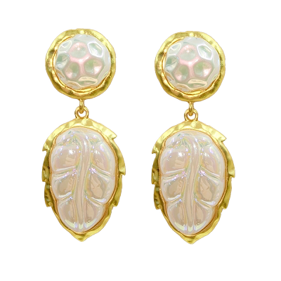 苏心土耳其复古金色树叶耳环