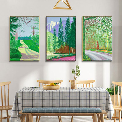 大卫霍克尼艺术油画挂画客厅餐厅背景墙上装饰画小众艺术北欧墙画