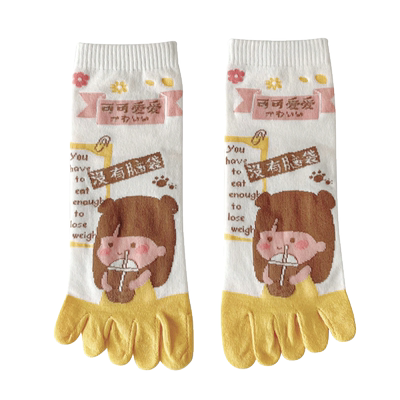 中筒五趾袜分脚趾透气吸汗透气