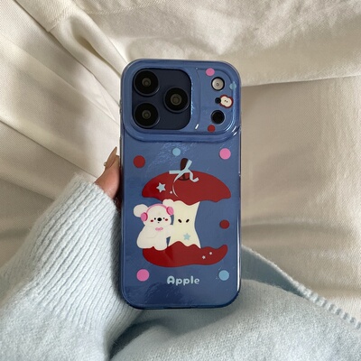 耳机熊苹果核适用于苹果IPHONE17PROMAX手机壳16pm新款15超火14不会撞壳可爱防摔硅胶超好看独特巨漂亮外壳