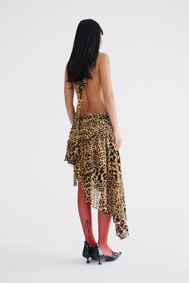 TLonely1豹纹连衣裙女挂脖