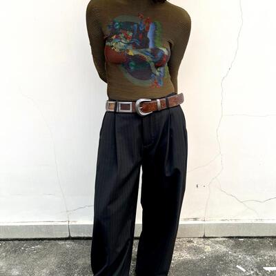 Tlonealy1原创设计美式打底衫