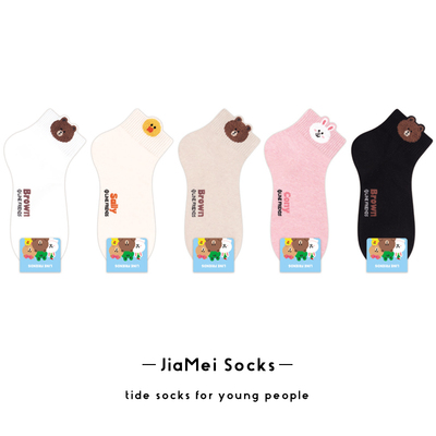 布朗熊可妮兔立体袜腰小耳朵短袜