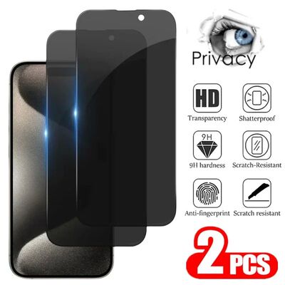 2PCS Privacy Tempered Glass For iPhone 17 16 Pro Max 16Pro 1