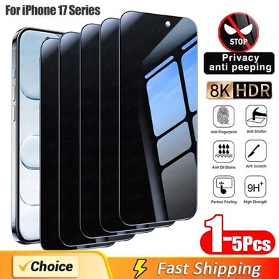 1-5PCS Privacy Screen Protector For iPhone 13 11 17 Pro Max 16 17 Air 15 14 16 Plus 16e X XR Glass