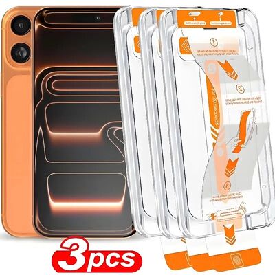 3Pcs Dust-Free HD Tempered Glass Screen Protectors for Iphon