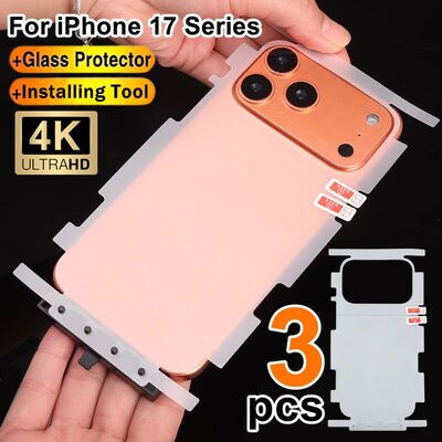 Back Border Full Cover Hydrogel Film For Iphone 17 Pro Max Air Soft Matte Rear Screen Protector