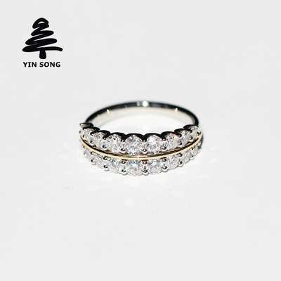 Pt900铂金+18K黄金真分色