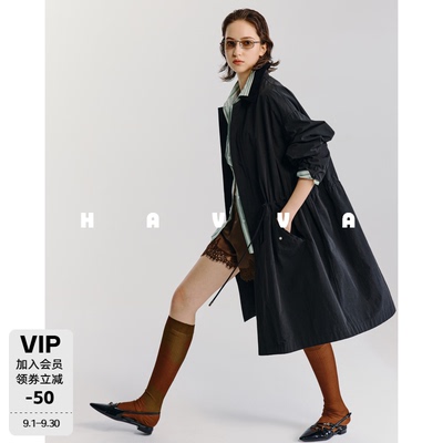 HAVVA可调节抽绳风衣外套