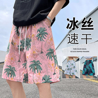 速干沙滩裤宽松休闲印花短裤