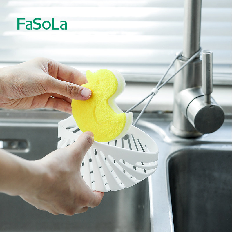 fasola 水龙头置物架 厨房水池海绵清洁球抹布收纳挂篮水槽沥水篮