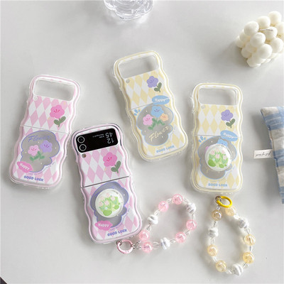 ins风彩色花朵适用三星zflip6手机壳zflip5折叠屏日韩网红新款W24Flip创意翻盖zflip3/4防摔软壳F7310女款