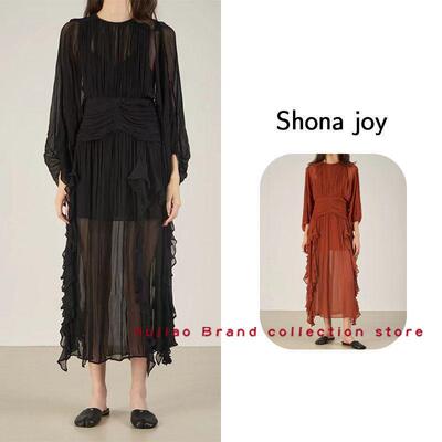 煳椒 澳洲 SHONA JOY 文艺收腰气质风设计感不规则高级感长裙