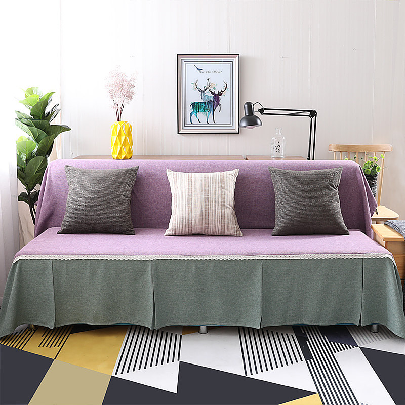 Buy Pure-colored bamboo knot hemp Sofa cover full-cover universal set ...