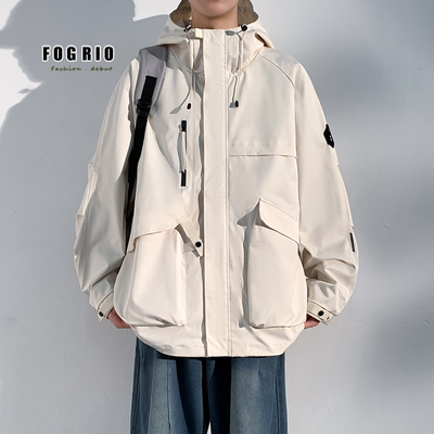 FOGRIO男女同款夹克衫外套冲锋衣户外潮牌撞色拼接初中高中学生