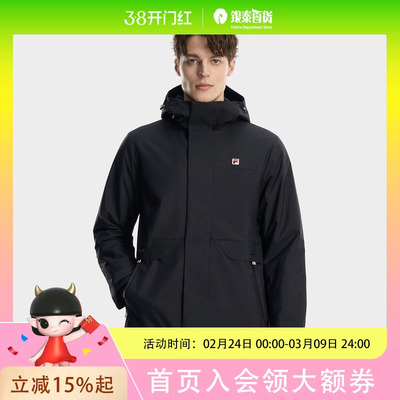 FILA斐乐男装2026早春款休闲时尚休闲运动连帽保暖棉服F11M618905