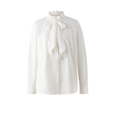 PRICH时尚法式复古飘带木耳边纯色衬衫2026春优雅气质上衣女PRYWG1204M