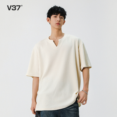 V37韩系高级感短袖t恤男士