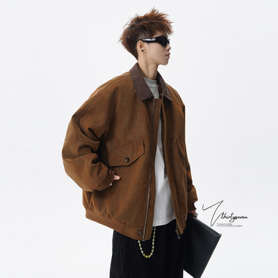 美拉德翻领加厚保暖男士工装棉衣