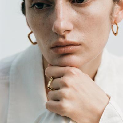 银镀厚金耳饰ABOAB简约大气