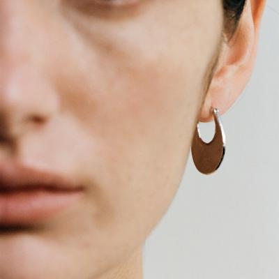 ABOAB简约925银厚镀金肌理耳饰