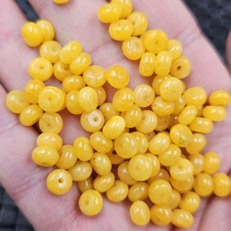 蜜蜡黄石英岩玉算盘珠玉石散珠黄玉鸡油黄玉扣隔片隔珠饰品配件珠
