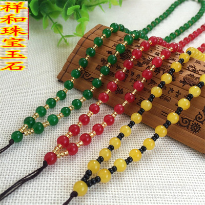 项链绳高仿碧玉玛瑙玉珠链吊坠绳