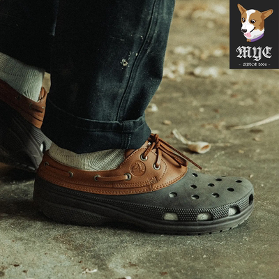 卡骆驰Crocs Classic Islander CCg 皮革拼接撞色休闲拖鞋洞洞鞋