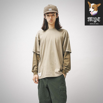 WTAPS SLDR 01 / LS / COTTON 针织假两件叠层长袖印花T恤 25AW