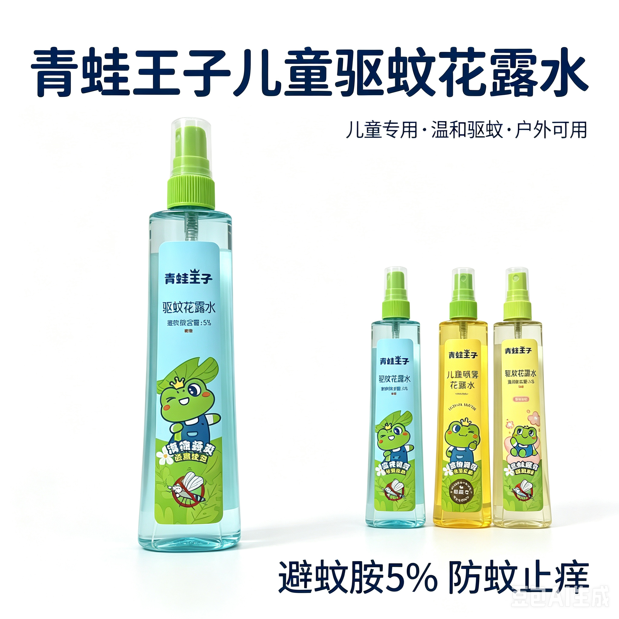 青蛙王子儿童花露水175ml宝宝夏季清凉驱蚊止痒家用清香喷雾正品