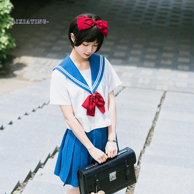 校供感夏服短袖JK制服水手服漫画