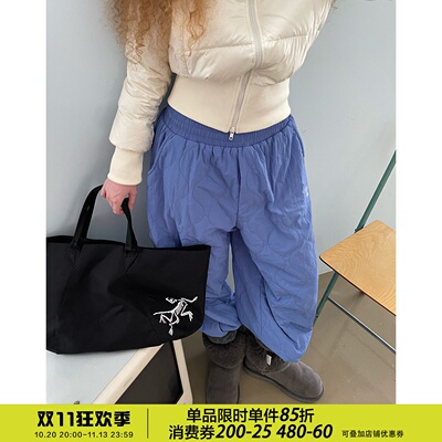 既保暖又时髦的加绒阔腿绗缝棉裤