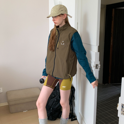 square houlest百搭户外机能轻盈宽松休闲防风运动马甲背心外套女