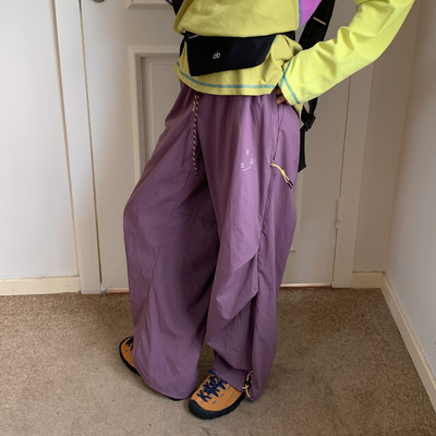 square houlest户外冲锋防水褶皱伞兵工装休闲运动宽松速干长裤女