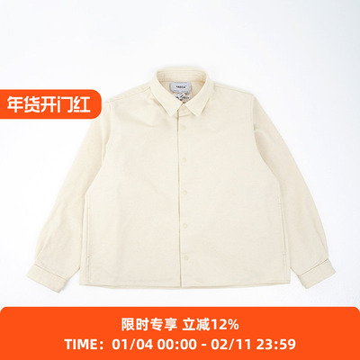 YAECA relax squear short shirt 高密度棉天然染色女式长袖衬衫