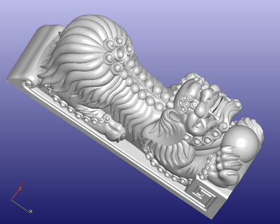 狮子柱头扶手STL格式三维立体立体浮雕图家具木雕图雕刻笔修好
