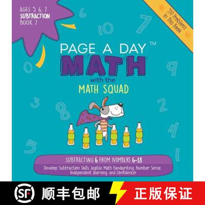 【3-4周达】Page A Day Math Subtraction Book 7 : Subtracting 6 from the Numbers 6-18 [9781947286450]