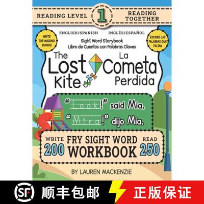 【3-4周达】250 Sight Word Storybook, The Lost Kite (Level 1) Bilingual English/Spanish Inglés/Españ... [9781834120997]